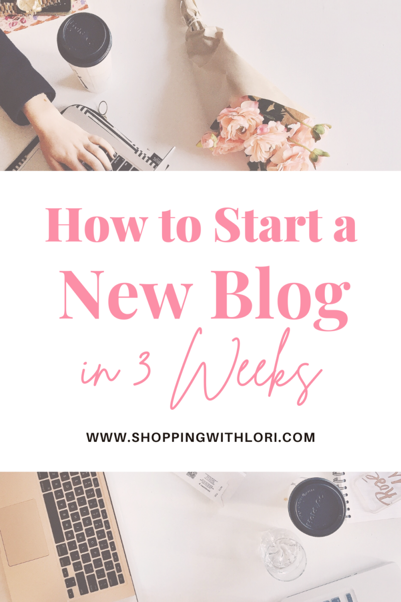 How to Start a New Blog in Three Weeks - Shopping With Lori